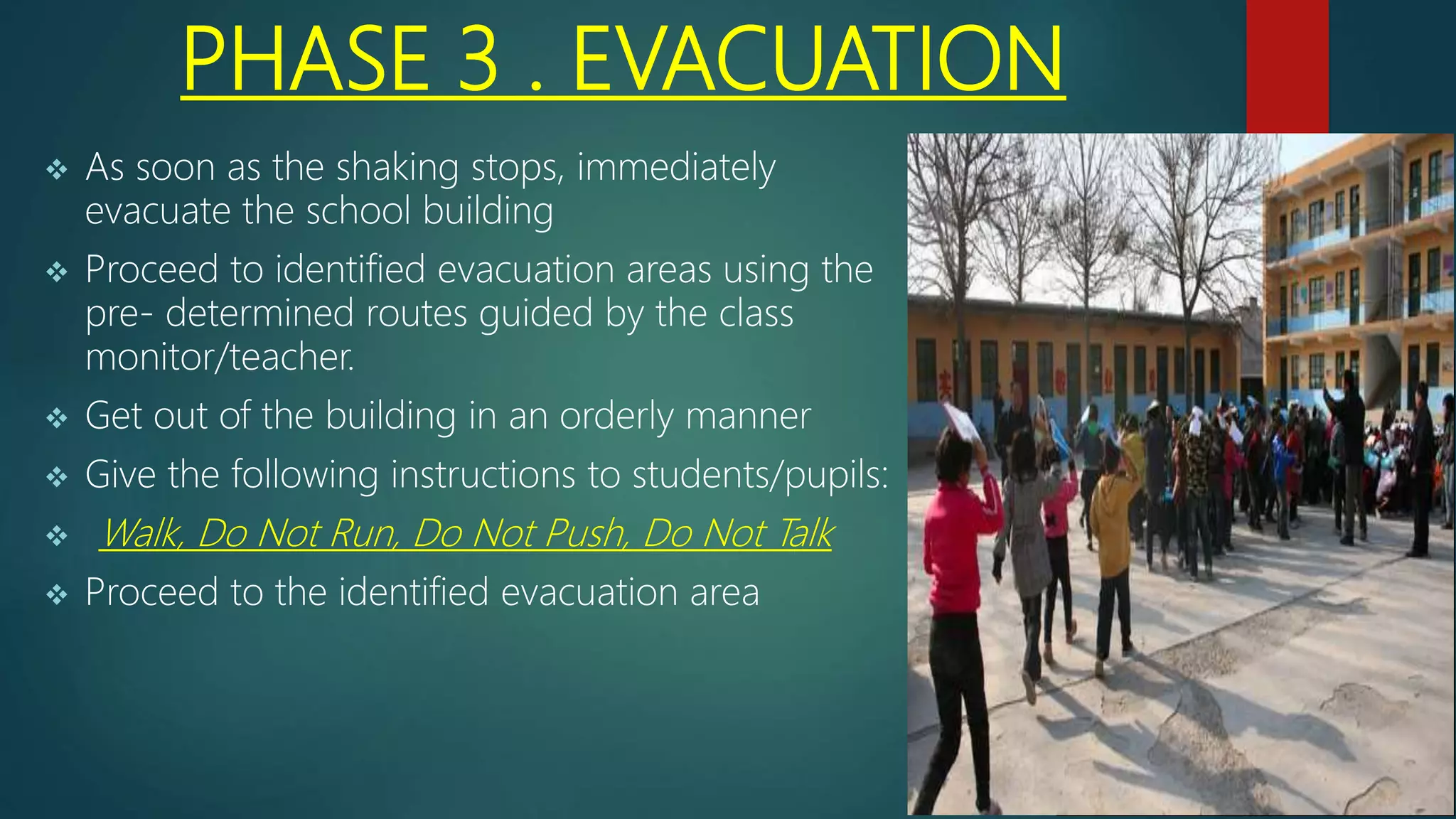 Earthquake Evacuation drill in School Safety | PPTX