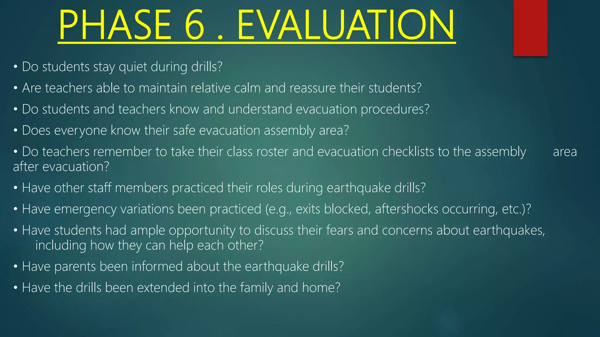 Earthquake Evacuation drill in School Safety | PPTX