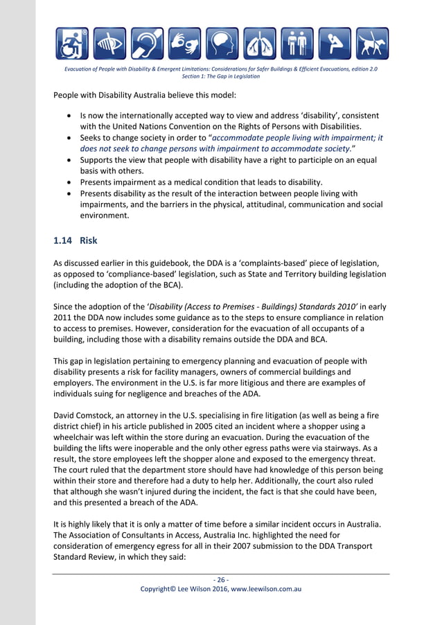 Evacuation of People with Disability and Emergent Limitations ...