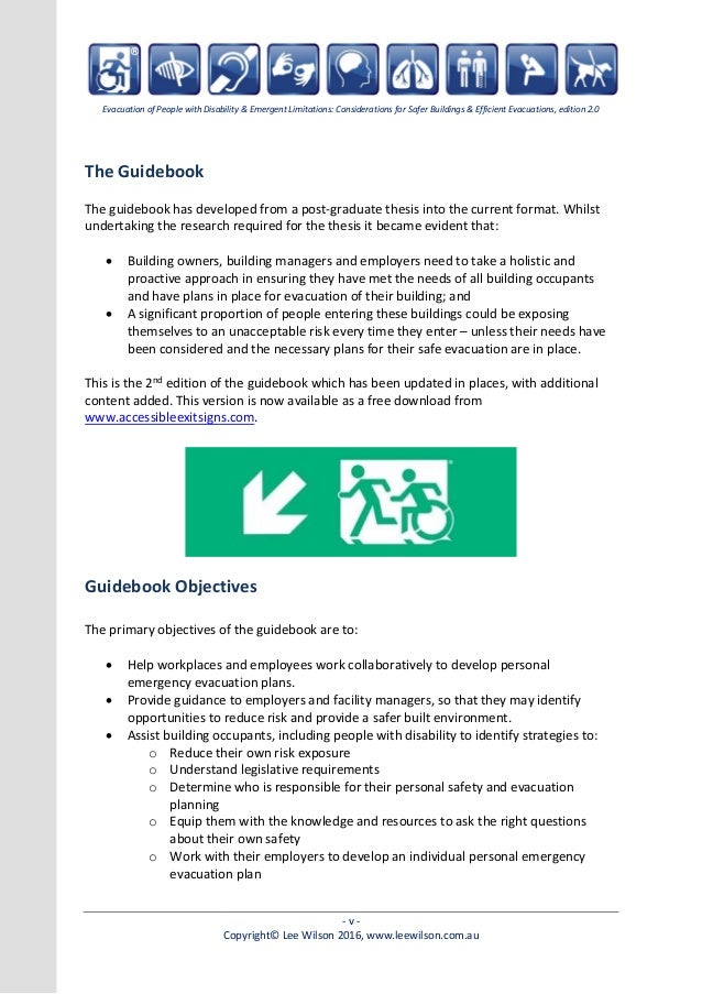 Evacuation of People with Disability and Emergent Limitations: Consid…