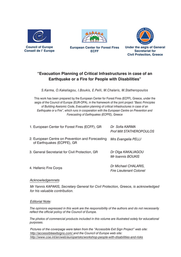 Evacuation planning for people with disabilities in case of an ...