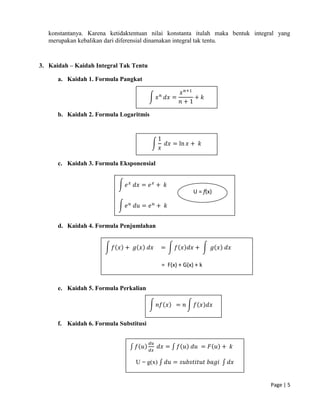 integral tak tentu | DOCX