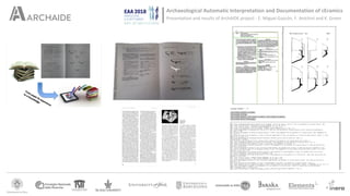 Presentation and results of ArchAIDE project - EAA2018 | PDF