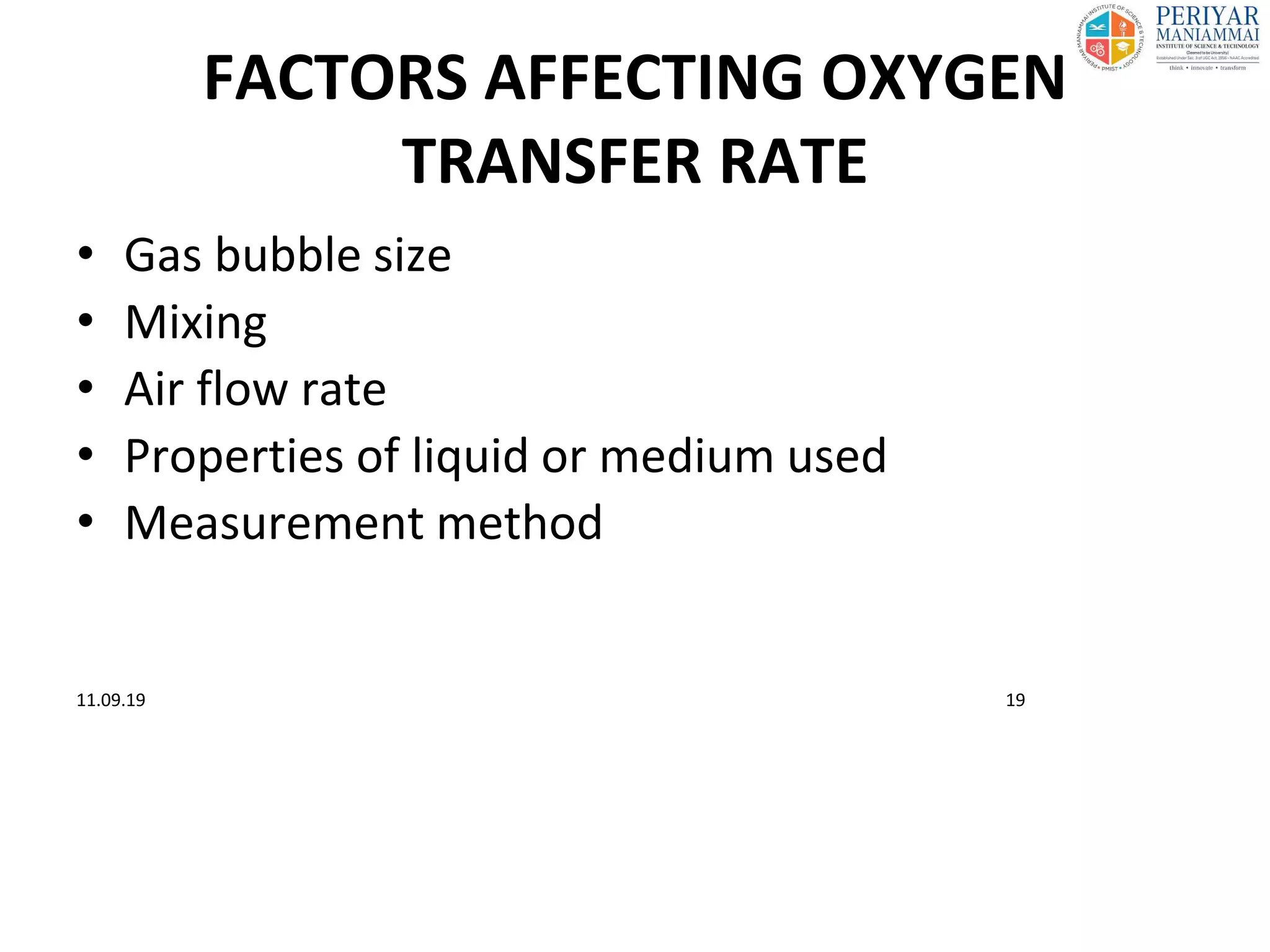 Measurement and control of dissolved oxygen in the bioreactor | PPTX