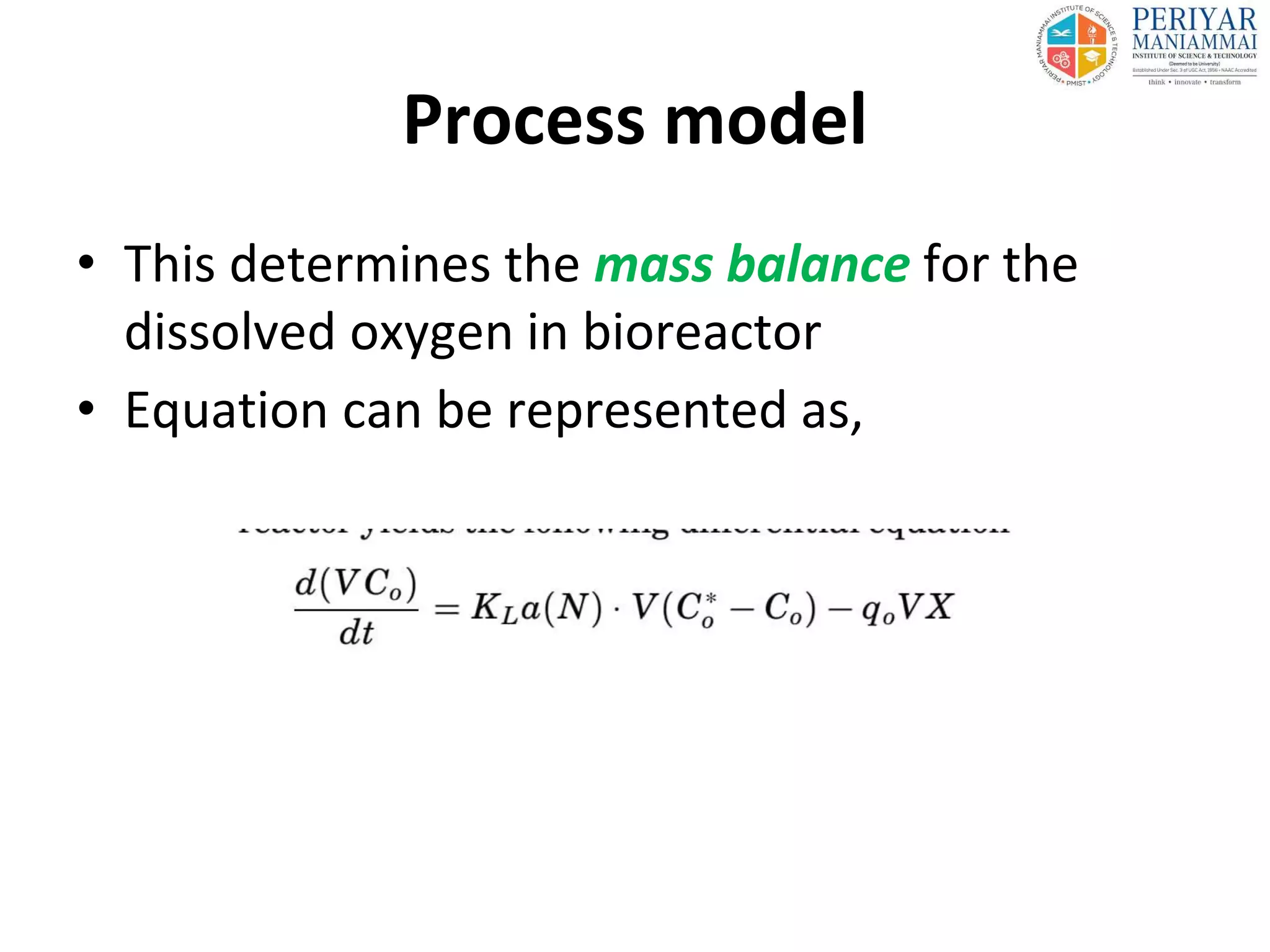 Measurement and control of dissolved oxygen in the bioreactor | PPTX