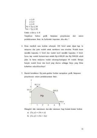 soal tes kemampuan berpikir kreatif matematis materi PROLIN | DOCX
