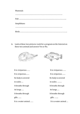 Eval 4epns unit 2 vertebrates | PDF