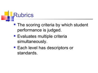 Alternative means of assessment and evaluations in inclusive classrooms | PPT