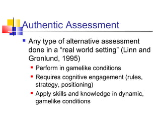 Alternative means of assessment and evaluations in inclusive classrooms | PPT