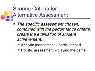 Alternative means of assessment and evaluations in inclusive classrooms ...