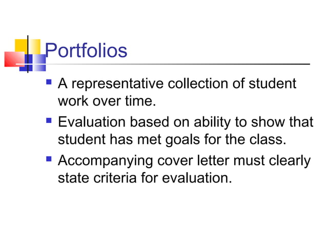 Alternative means of assessment and evaluations in inclusive classrooms | PPT