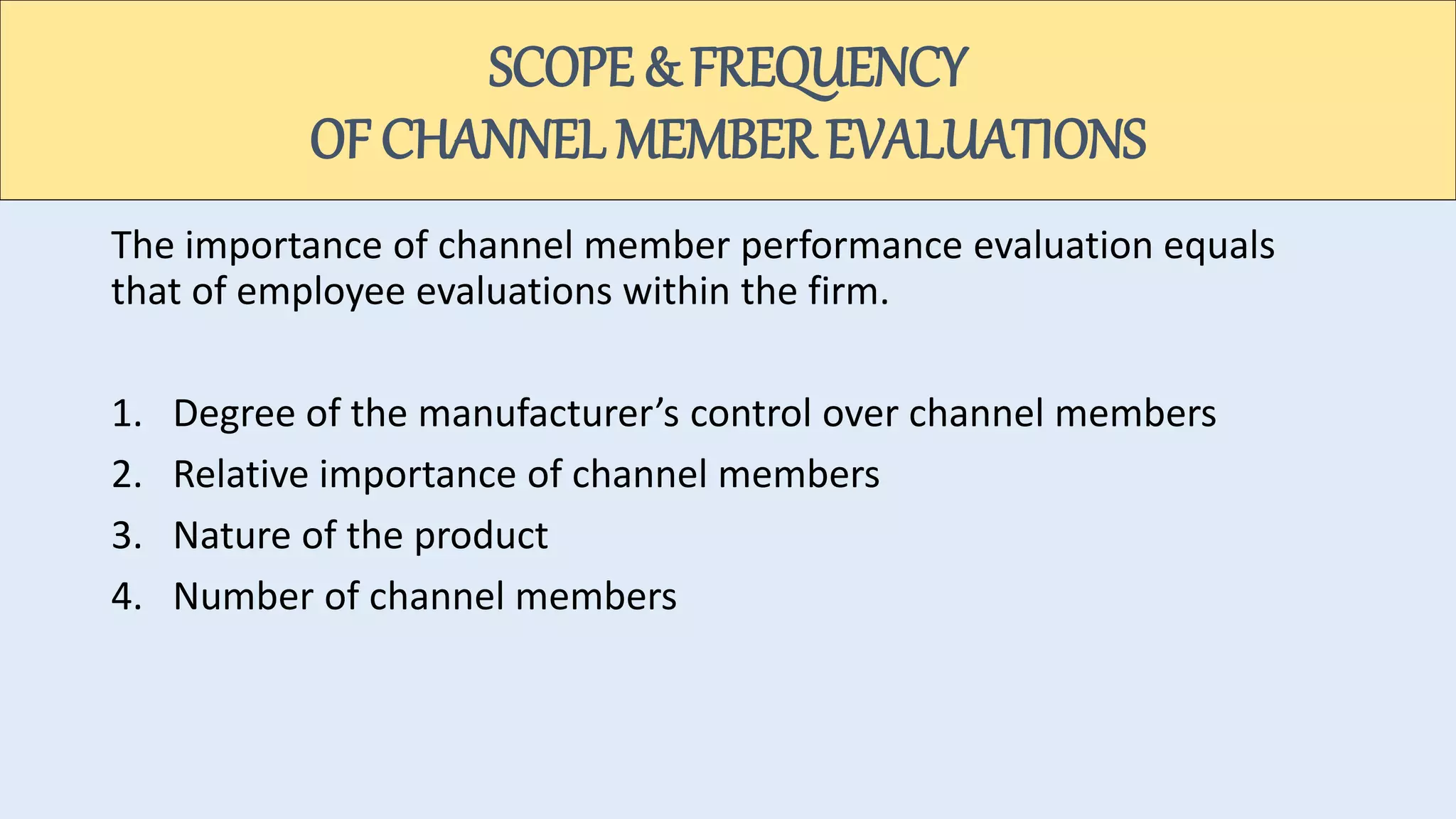 Evalauating channel member performance | PPTX