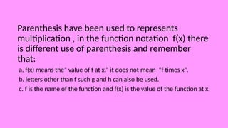 EVALAUTION OF FUNCTIONS powerpoint presentation | PPT