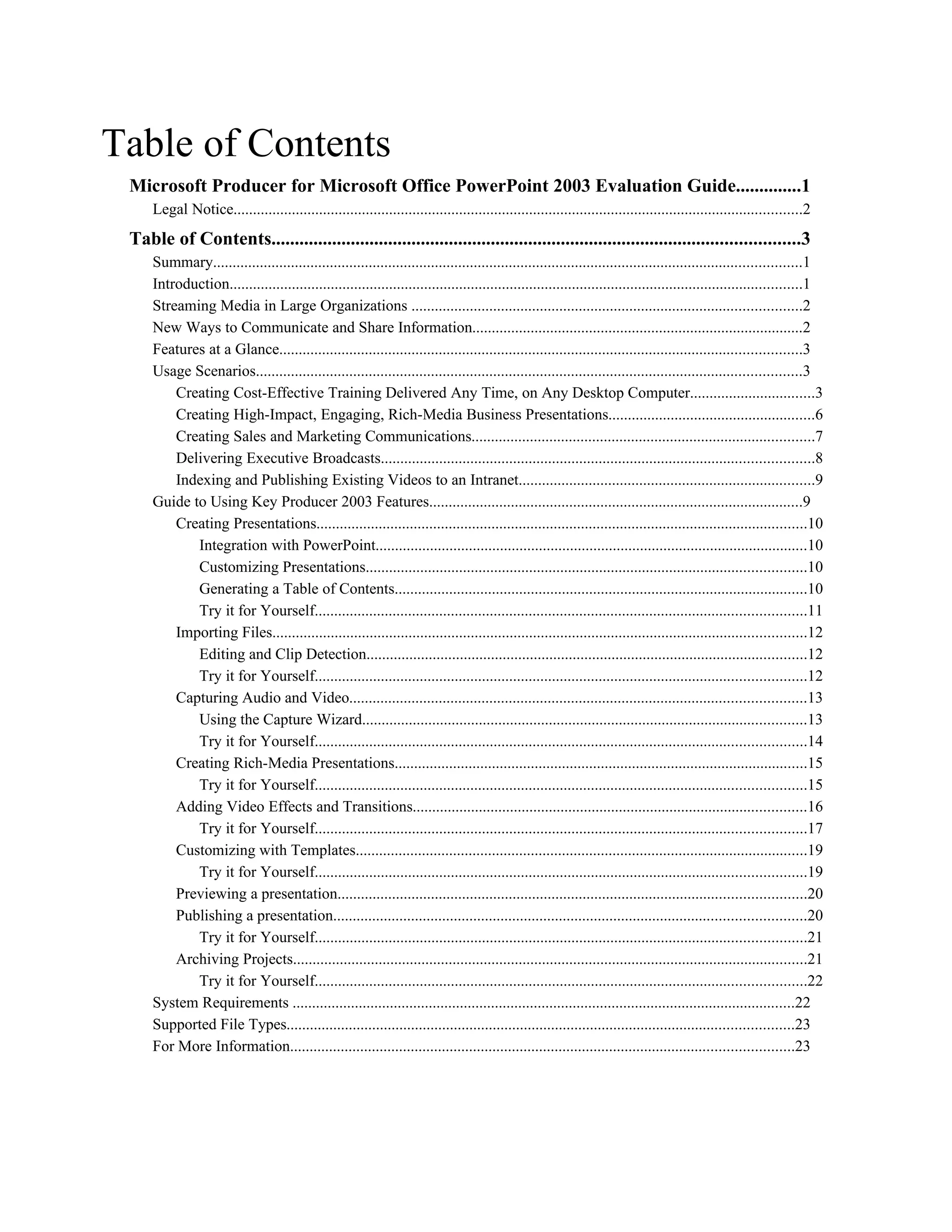 Microsoft Producer for Microsoft Office PowerPoint 2003 Evaluation ...