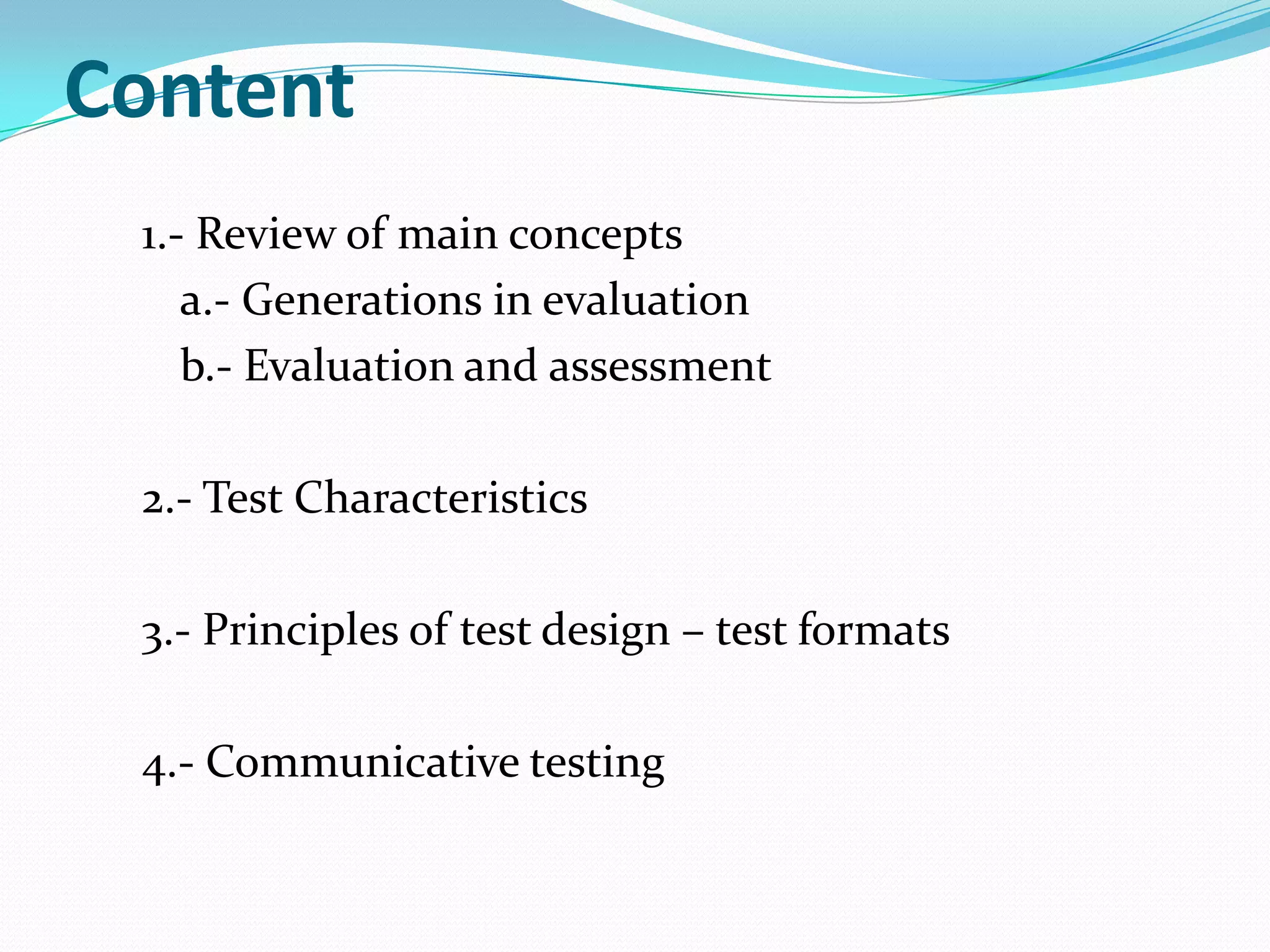Evaluación en el proceso de enseñanza del inglés como lengua extranjera | PPT
