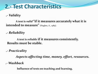Evaluación en el proceso de enseñanza del inglés como lengua extranjera | PPT