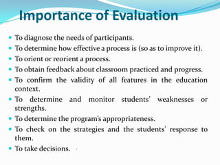 Evaluación en el proceso de enseñanza del inglés como lengua extranjera | PPT
