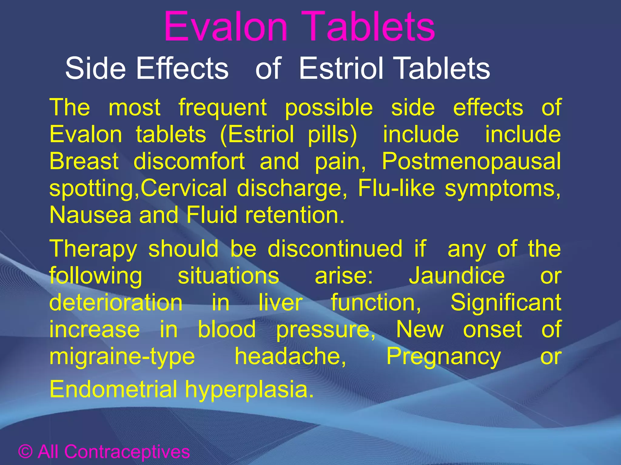 Evalon (Estriol Tablets) | PPT
