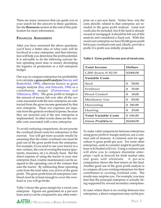 Evaluating a Rural Enterprise | PDF