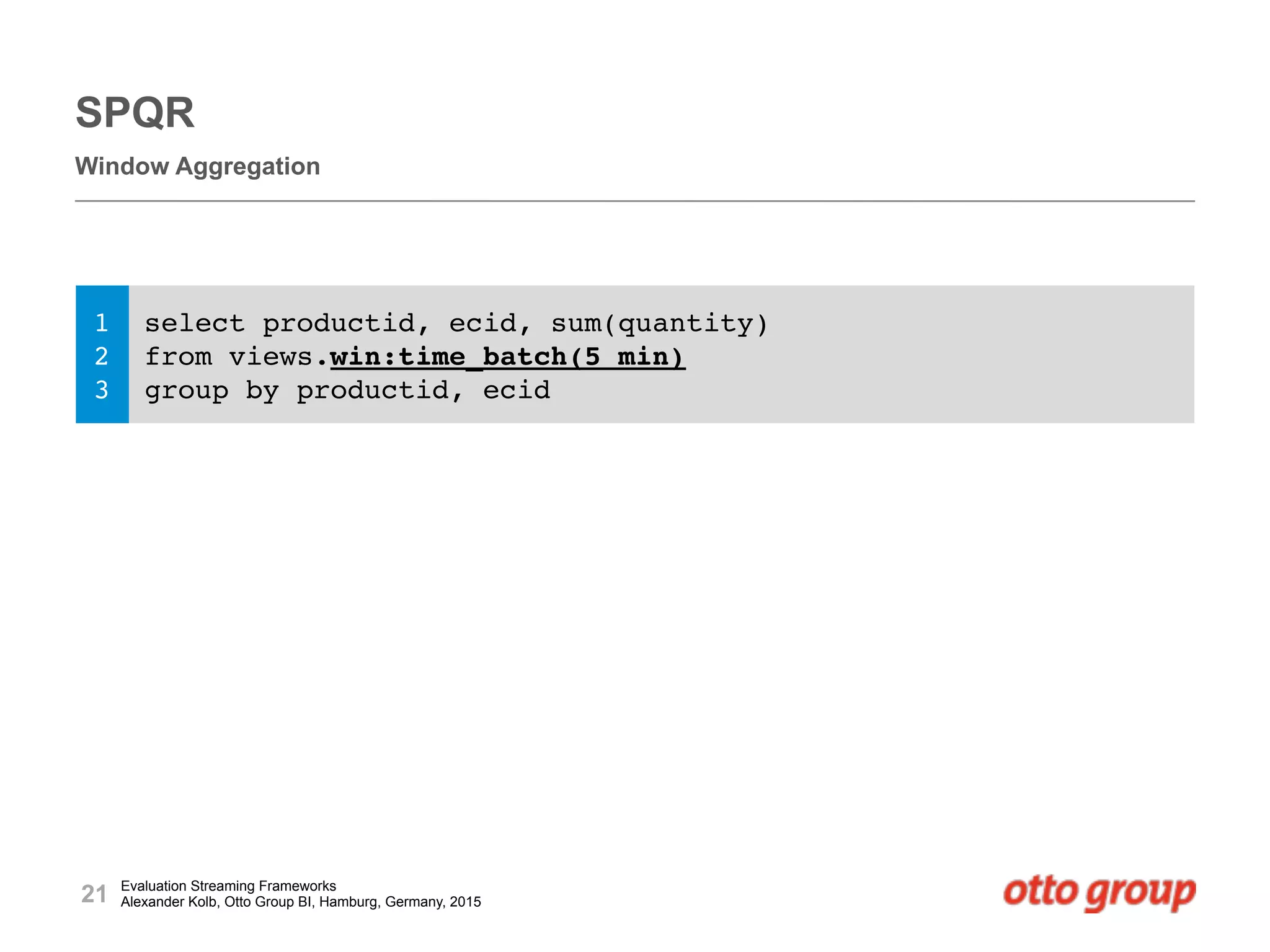 Alexander Kolb – Flink. Yet another Streaming Framework? | PDF