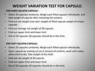 Evaluation of tablets and capsule | PPTX