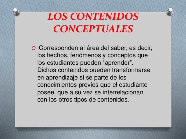 Contenidos Conceptuales