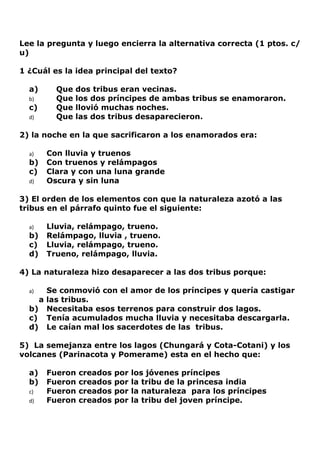 Evaluación de habilidades de lenguaje y comunicacion 4º año | DOC