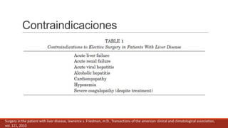 Evaluación del riesgo quirúrgico del paciente con hepatopatía | PPTX