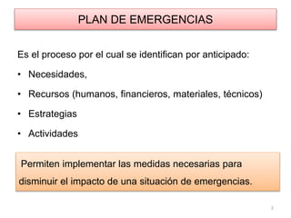 Evaluación escenarios emergencia | PPTX