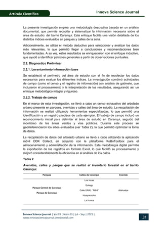 Evaluación Fito-física del Arbolado Urbano en Caranqui - Ecuador ...