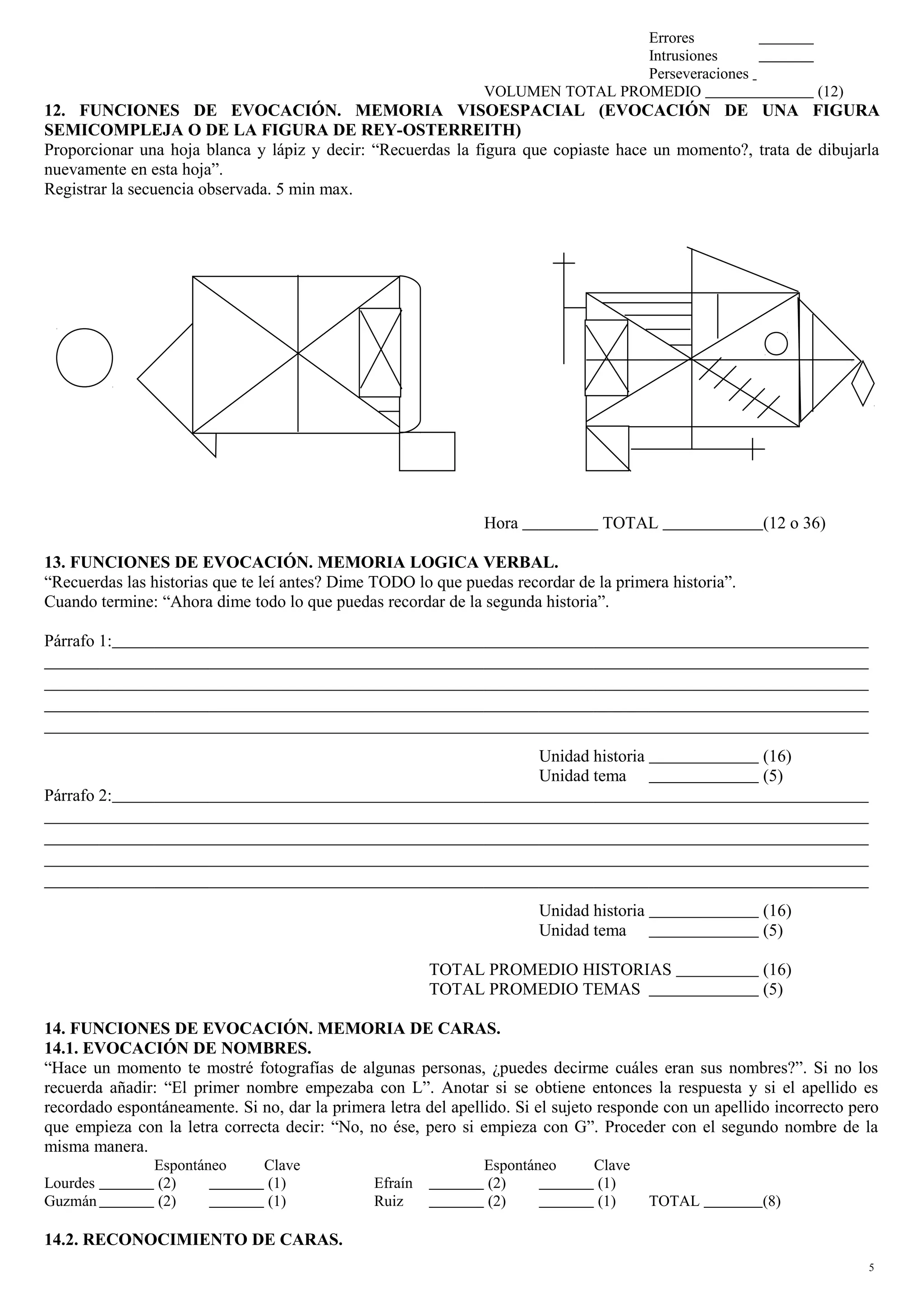 Evaluación neuropsicologica neuropsi - Atención y memoria. Ostrosky | DOC