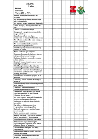 Evaluacion inicial-5-anos | PDF