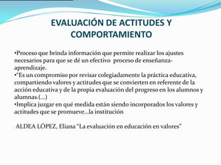 Evaluacion de actitudes | PPTX