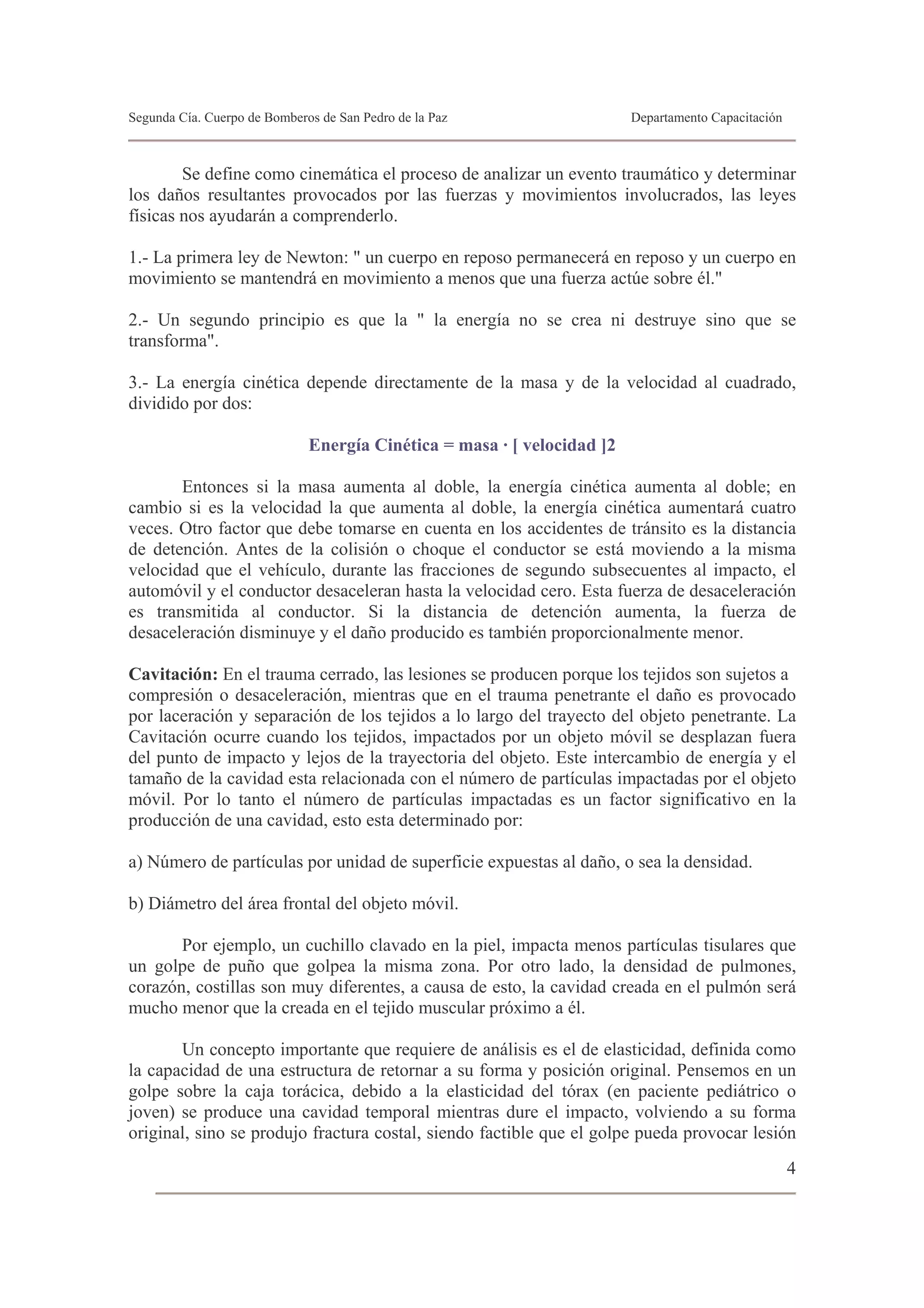 Evaluacion del escenario y cenematica del trauma | PDF
