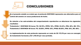 Evaluación del protocolo de sincronización ovsynch | PPTX