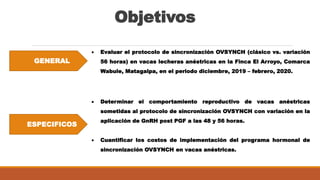 Evaluación del protocolo de sincronización ovsynch | PPTX
