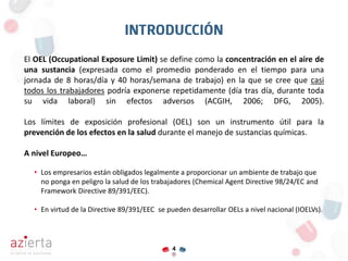Evaluacion del riesgo cuantitativo (oel) y categorizacion de la ...