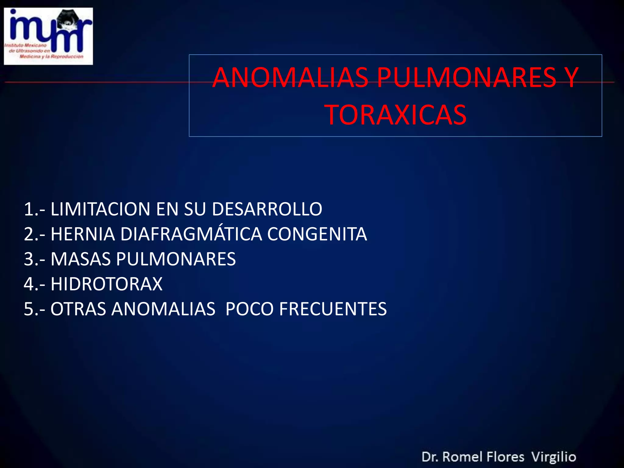 Evaluacion del torax fetal por ultrasonido. dr. romel flores | PDF ...