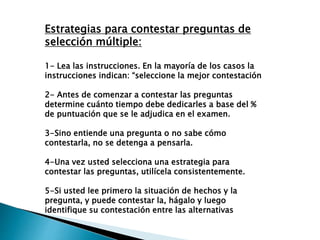 Evaluacion de seleccion multiple | PPTX