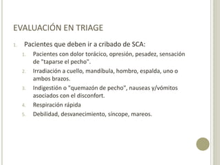 Presentación del síndrome coronario agudo en el servicio de emergencia ...