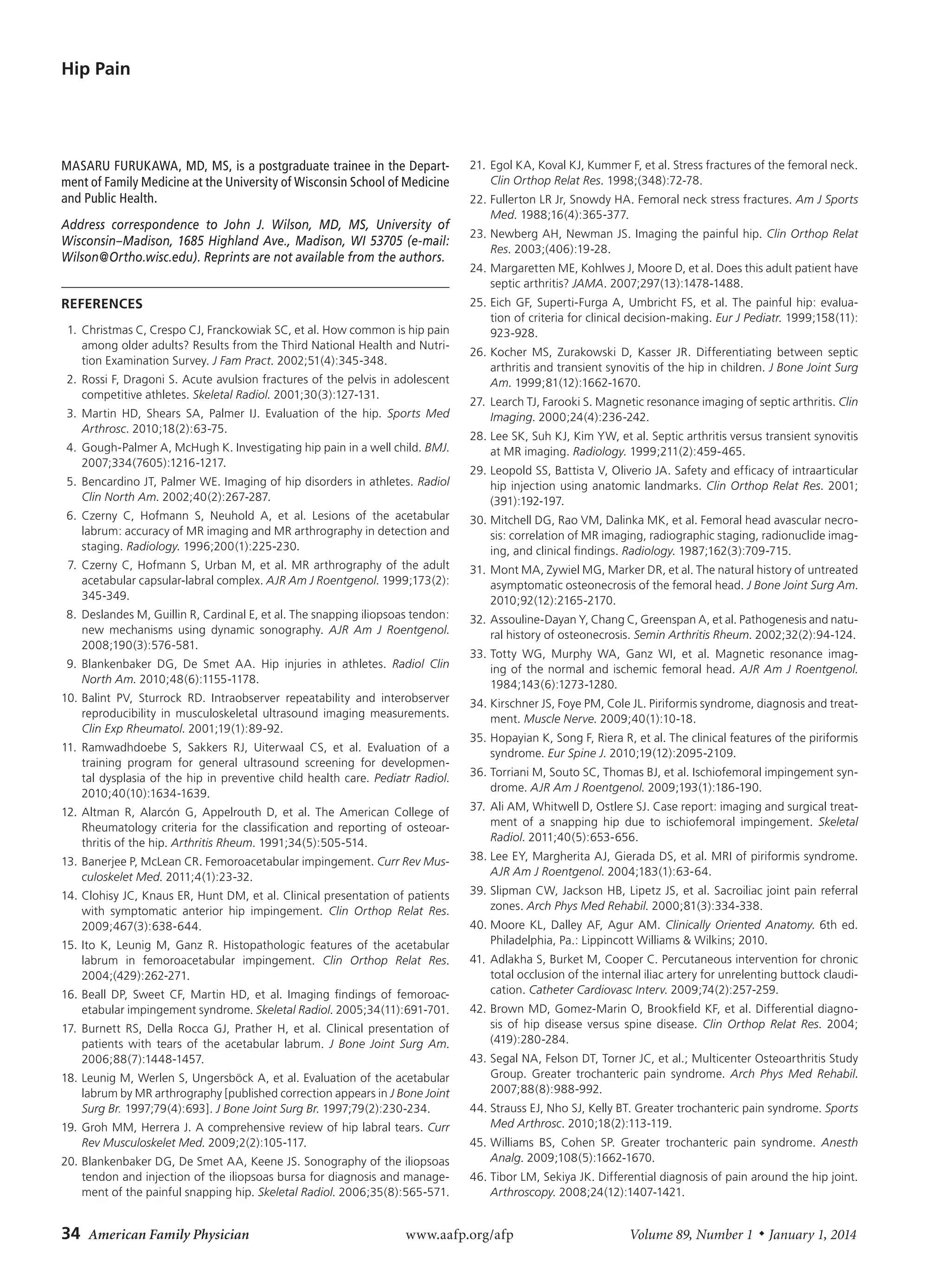 Evaluacion de un dolor de cadera | PDF