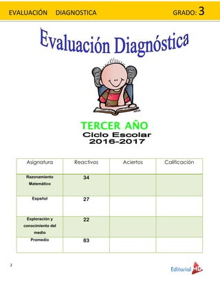 Evaluacion diagnostica 3ero de primaria | PDF