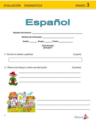 Evaluacion diagnostica 3ero de primaria | PDF