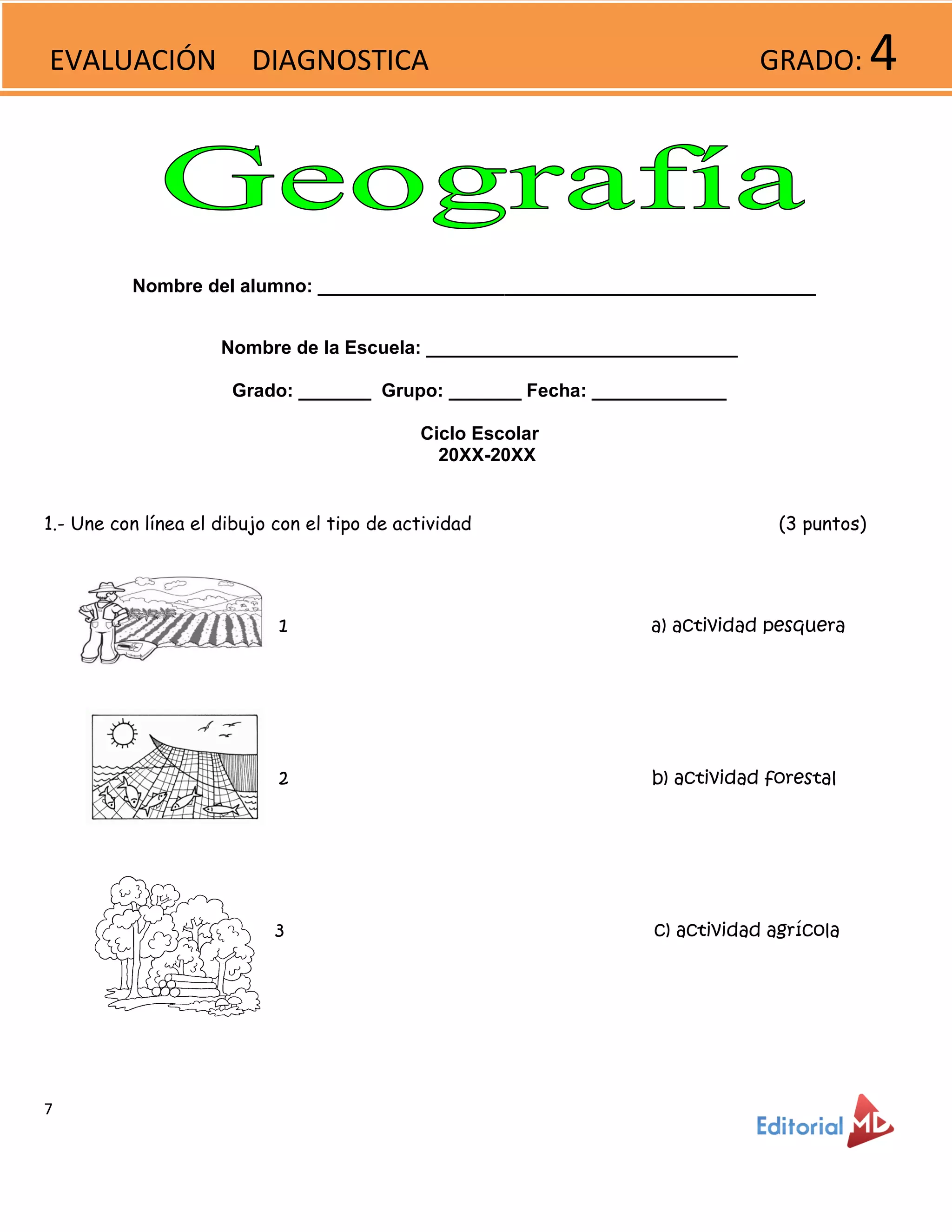 Evaluacion diagnostica 4 grado primaria | PDF