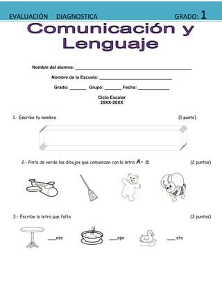 Evaluacion diagnostica primer año 1 | PDF