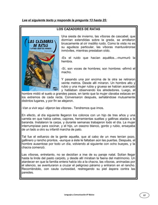 Evaluacion en linea mayo lenguaje 6° | DOC