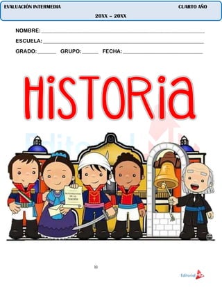 Evaluacion intermedia cuarto de primaria | DOCX