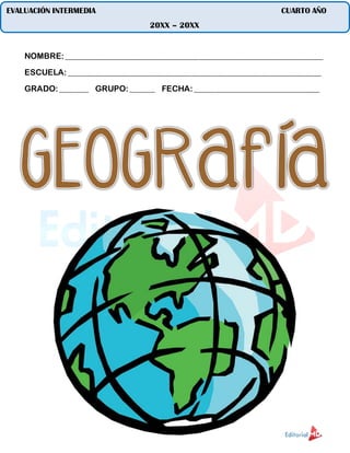 Evaluacion intermedia cuarto de primaria | DOCX