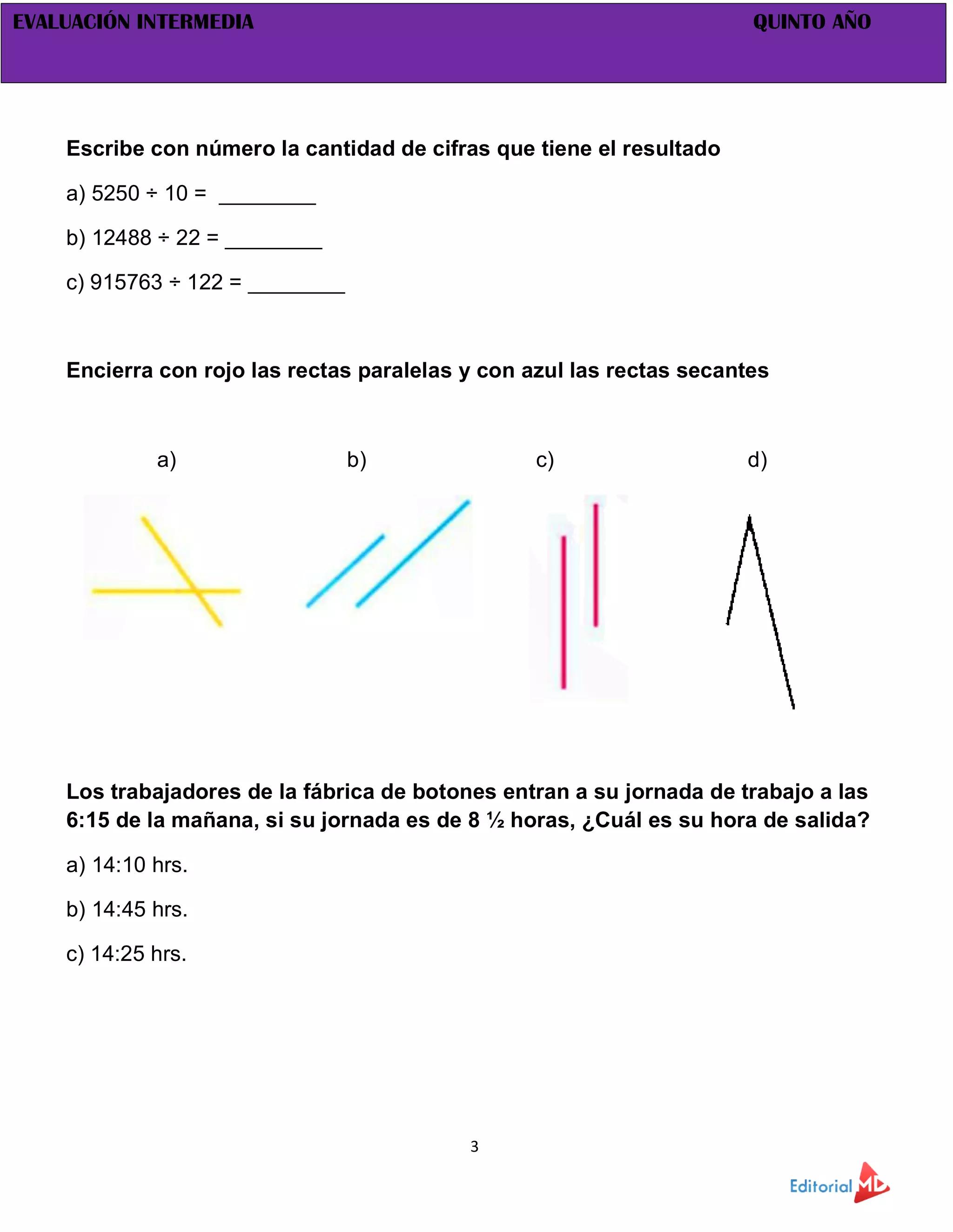 Evaluacion intermedia de 5° grado de primaria | PDF | Geography | Science