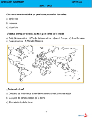 Evaluacion intermedia de primaria 6° grado | PDF
